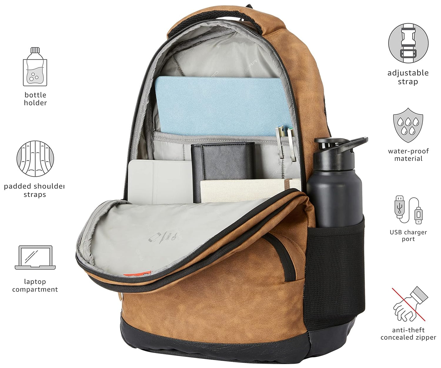 Skylan Leather 18 cms Tan Laptop Backpack – skyland bag